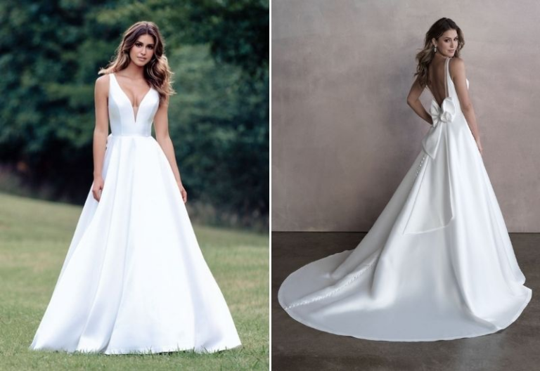 Vestido de noiva com decote V: 16 opções que são sexy sem ser vulgar